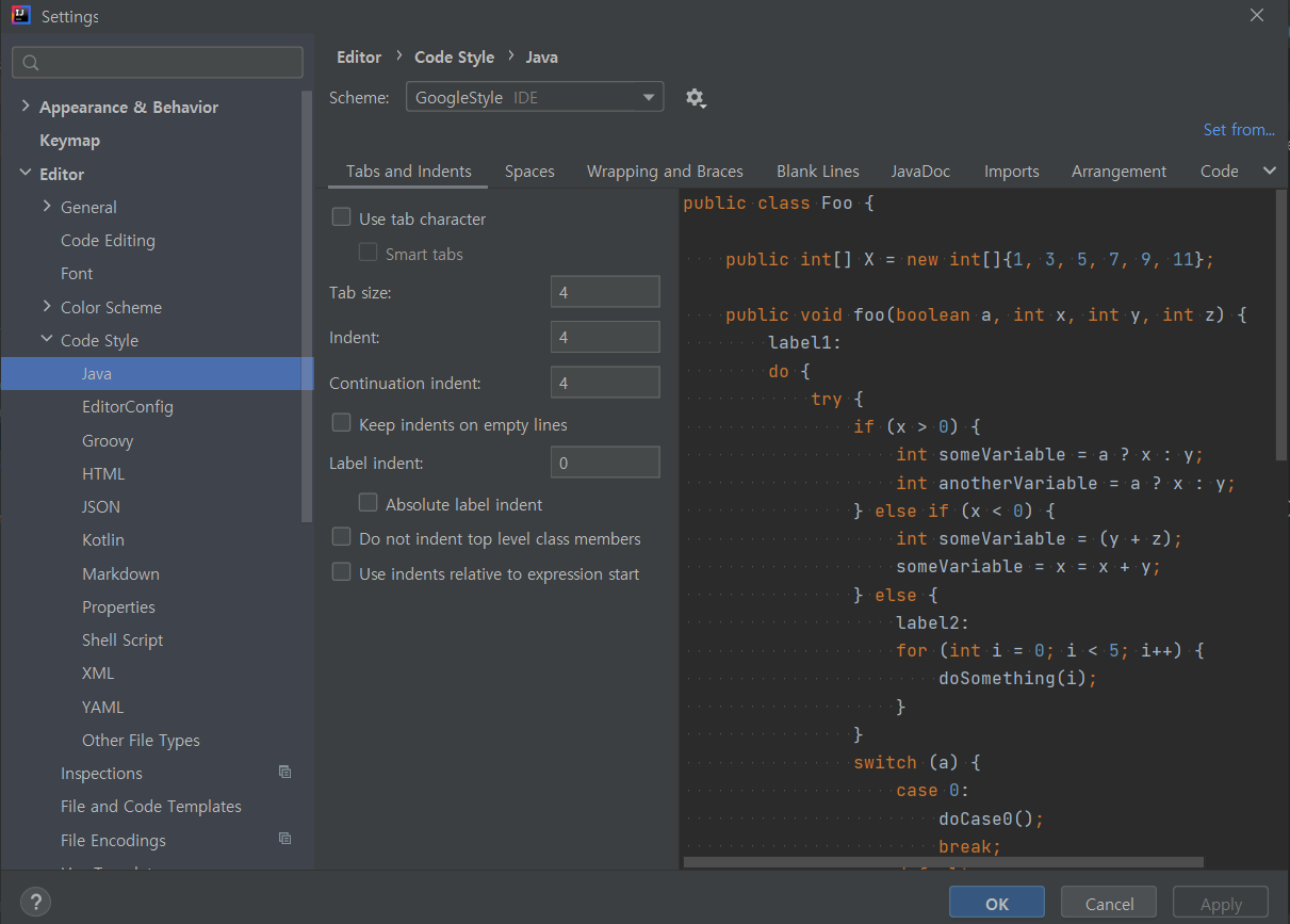 IntelliJ에 Google Java Style Guide 적용하기